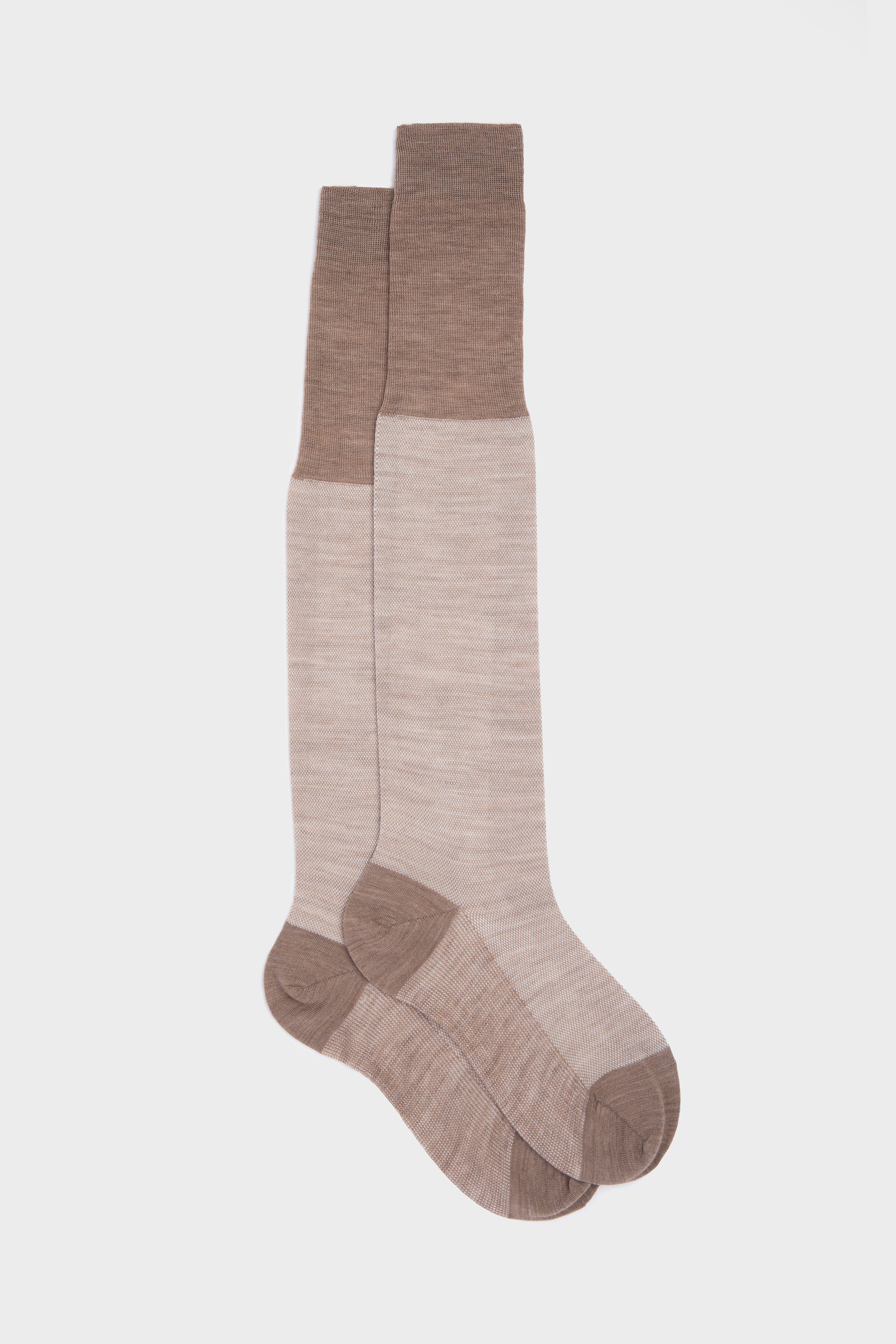 BRESCIANI: SOCKS BRANDO. 80% WOOL, 20% NYLON, BEIGE. – Bresciani Shop