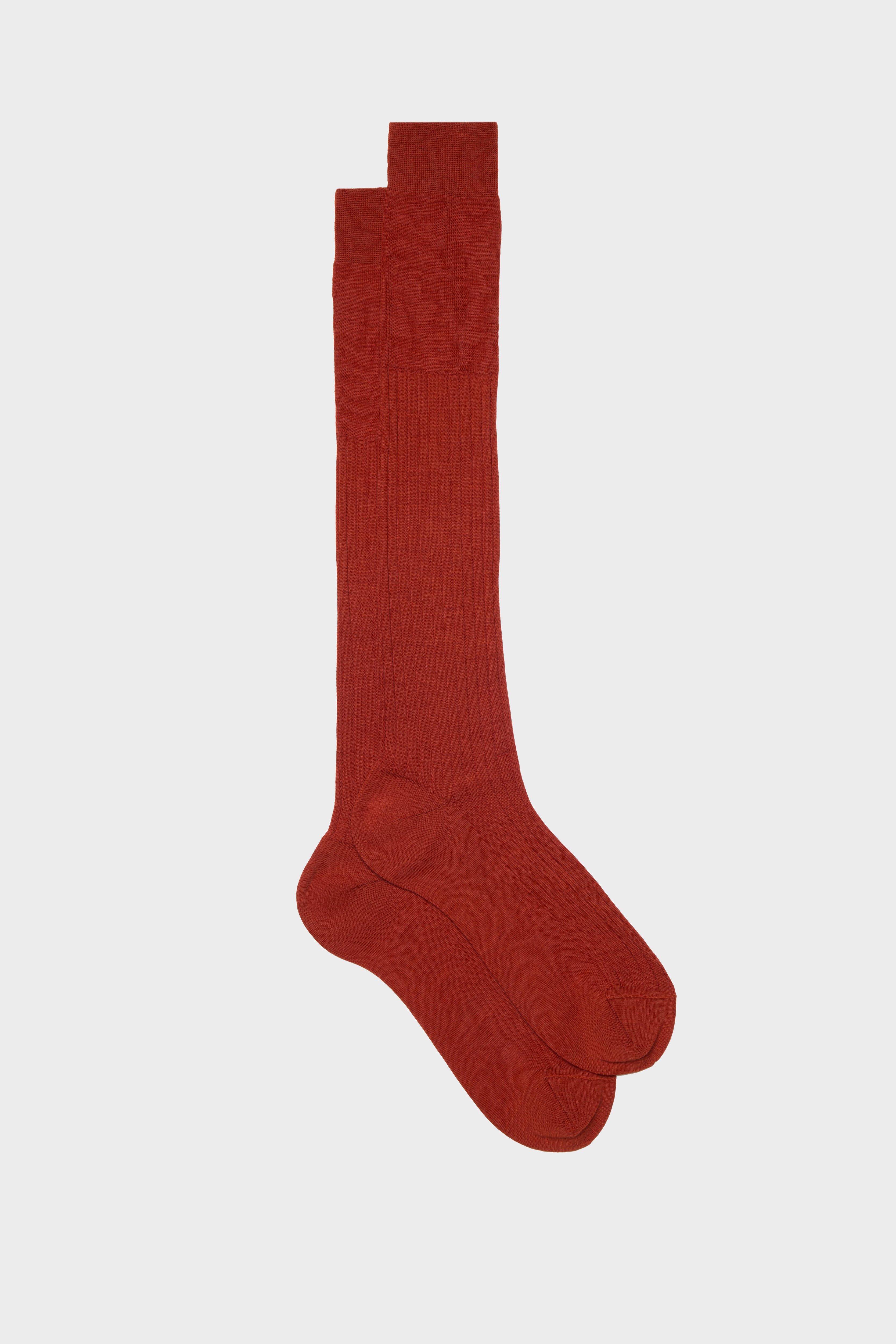SOCKS ASCANIO. 80% WOOL 20% POLYAMIDE, RUST. – Bresciani Shop