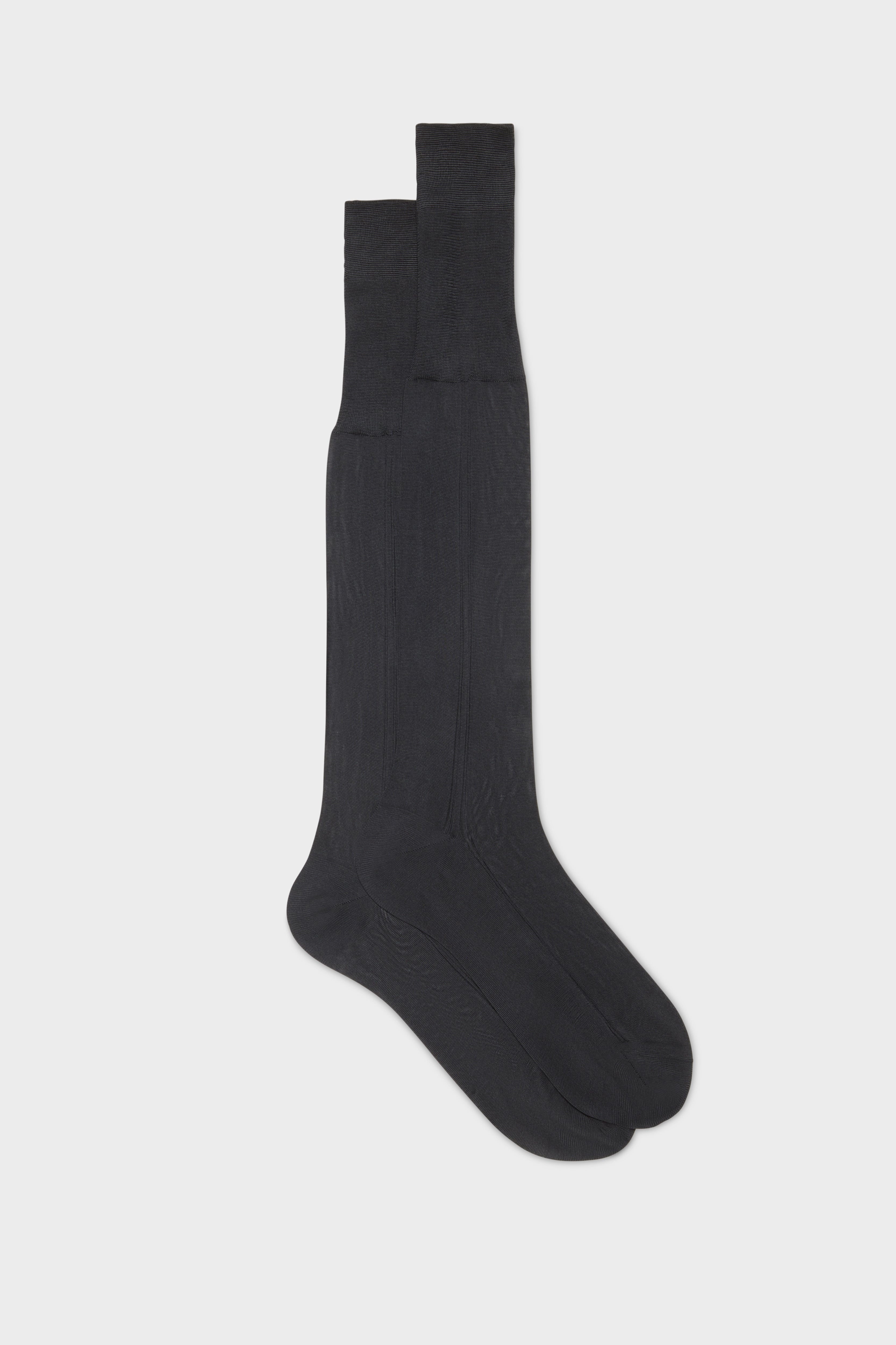 BRESCIANI - men's socks: Celio style. Pure silk. Charcoal – Bresciani Shop